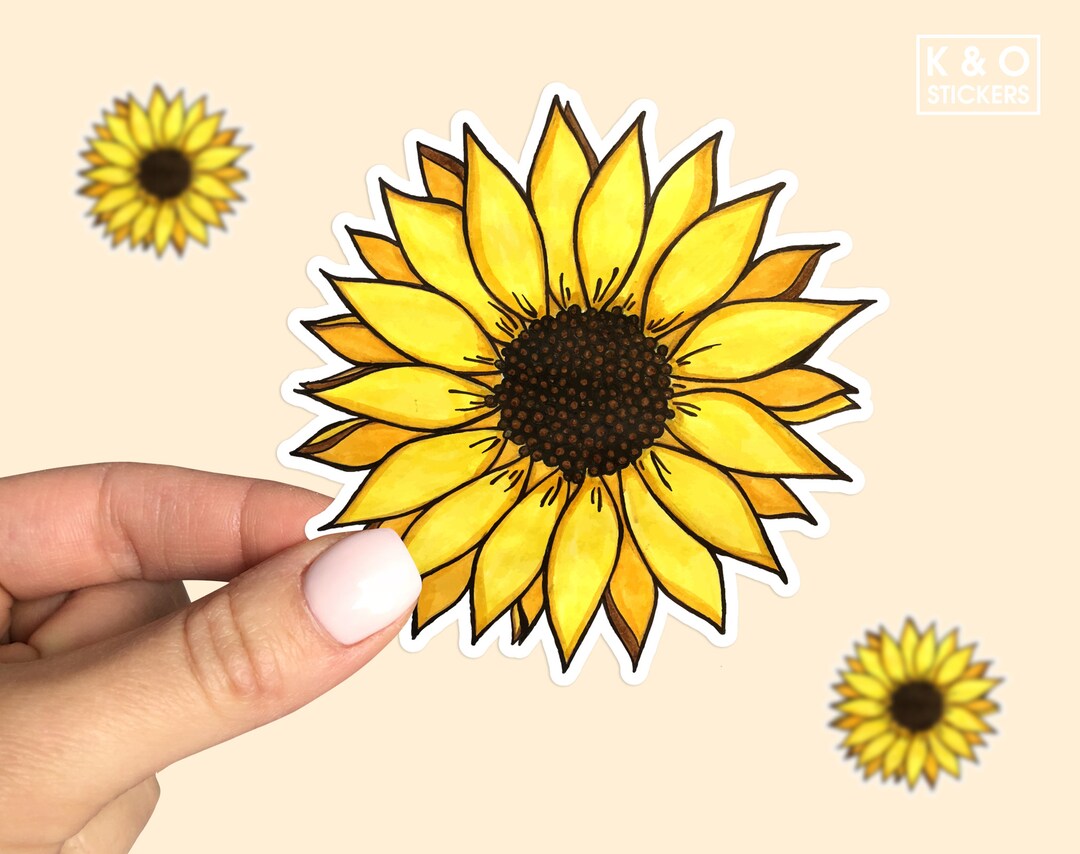 Sunflower Sticker, Sunflower Laptop Sticker, Sunflower Car Sticker ...