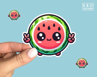 Adorable Watermelon Sticker, 'you Are One in A Melon' Pun Decal, Cute ...