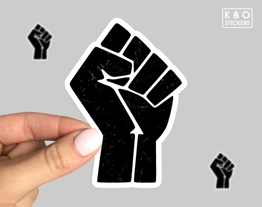 Black lives matter fist sticker, BLM, Raised Fist sticker, Black Fist ...