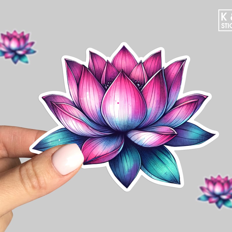 Lotus Flower Sticker - Etsy