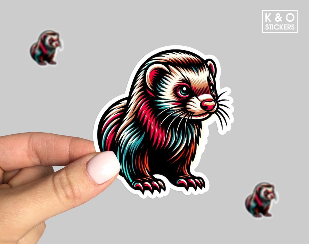 Cute Ferret Sticker, Ferret Decal - Etsy