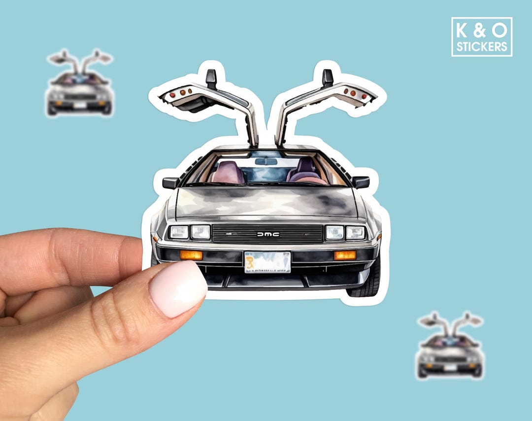 Delorean Car Sticker - Retro Sci-fi Vehicle Decal - Etsy