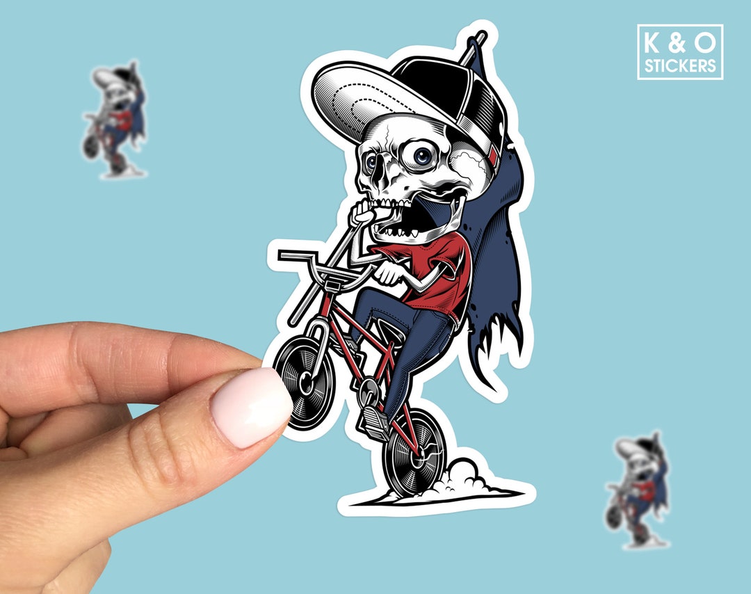 BMX Sticker, Bike Sticker, Skull Sticker, Laptop Sticker - Etsy