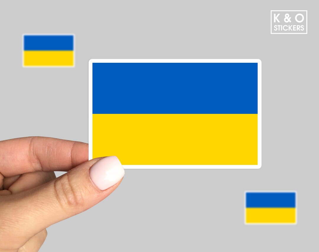 Flag of Ukraine Sticker, I Stand With Ukraine Sticker, Support Ukraine ...