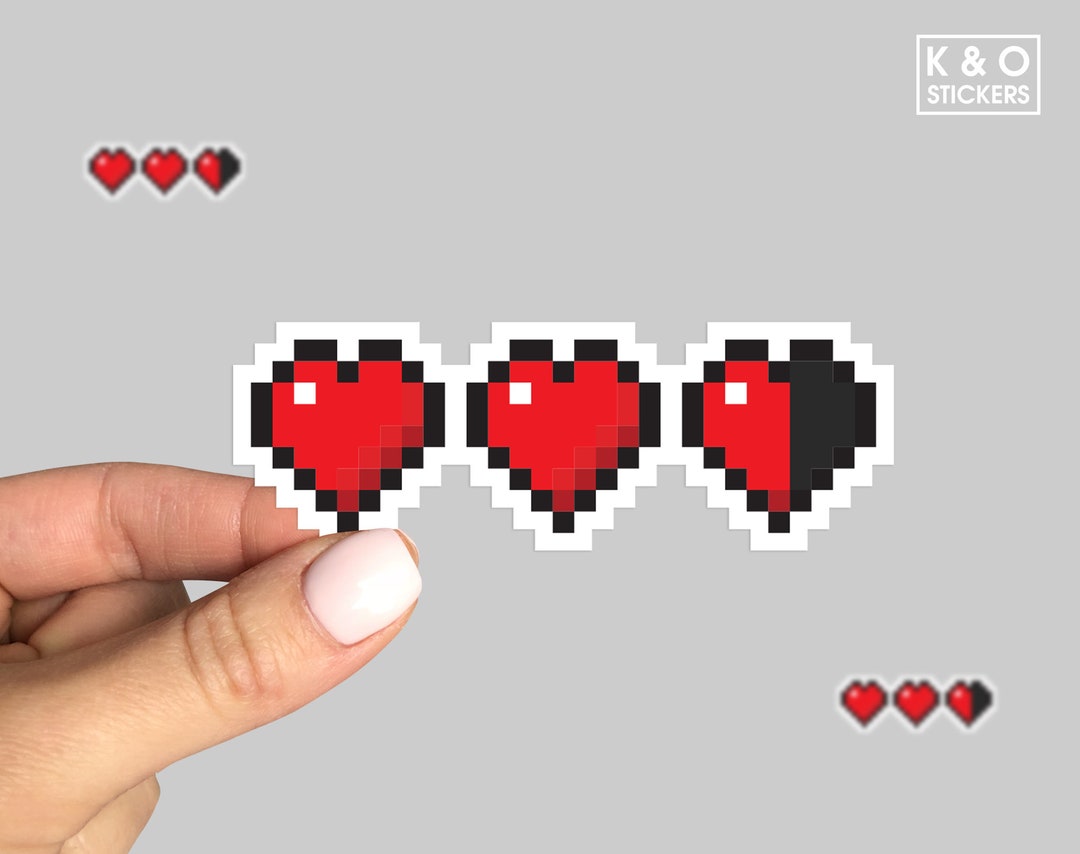 Pixel Hearts Sticker, 8 Bit Sticker, Retro Gamer Sticker - Etsy