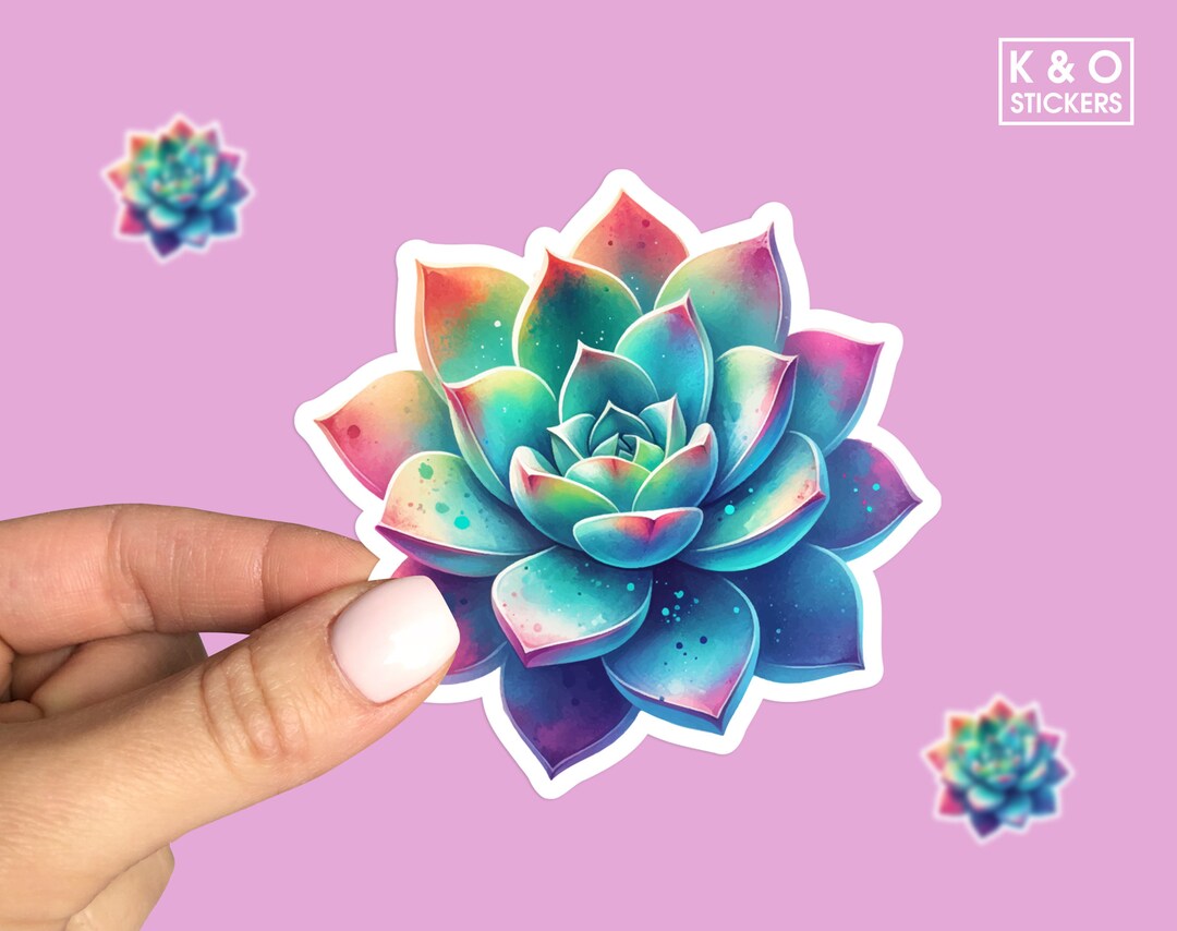 Adorable Succulent Sticker - Cute Plant Vinyl Decal for Laptops ...