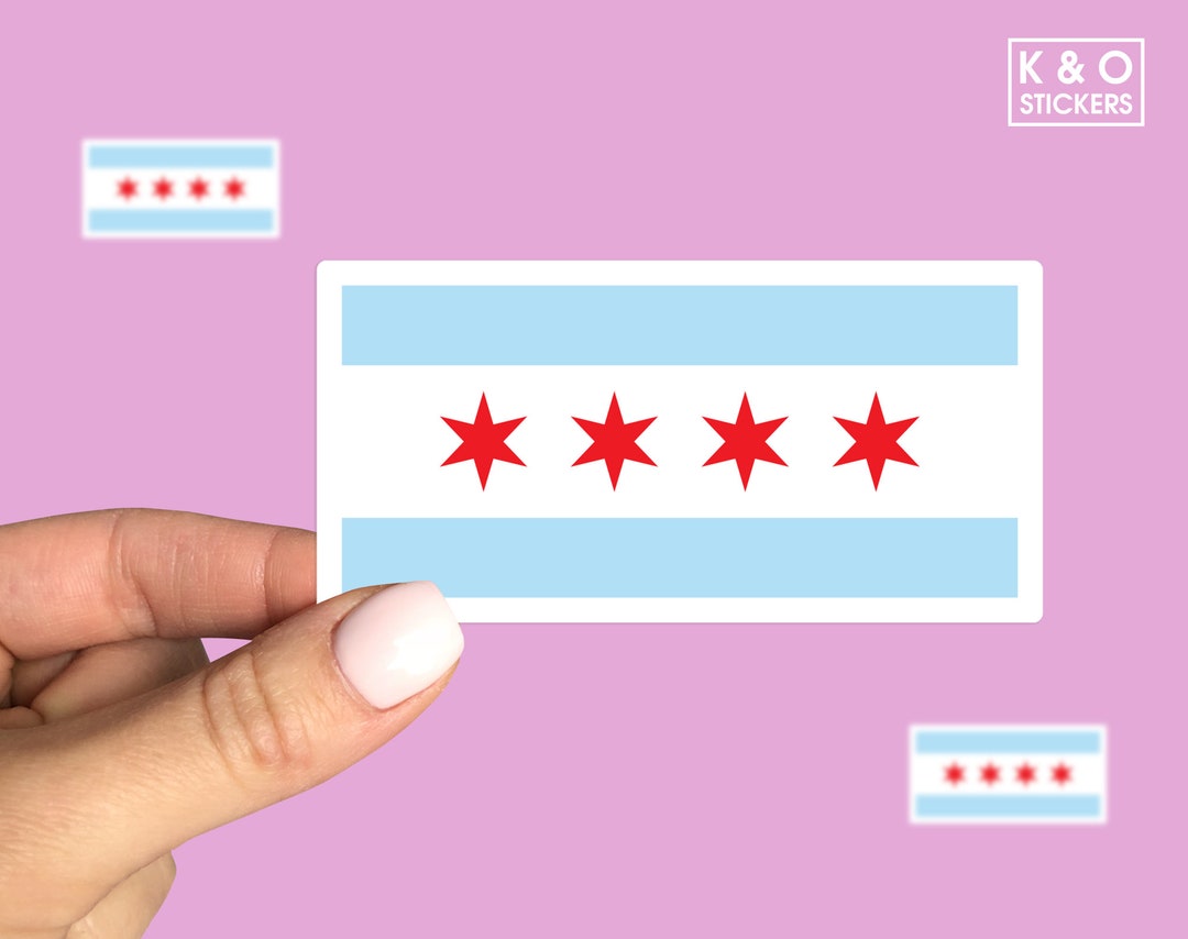 Illinois Sticker, Chicago Flag Sticker, Chicago Flag Decal, Chicago Car ...