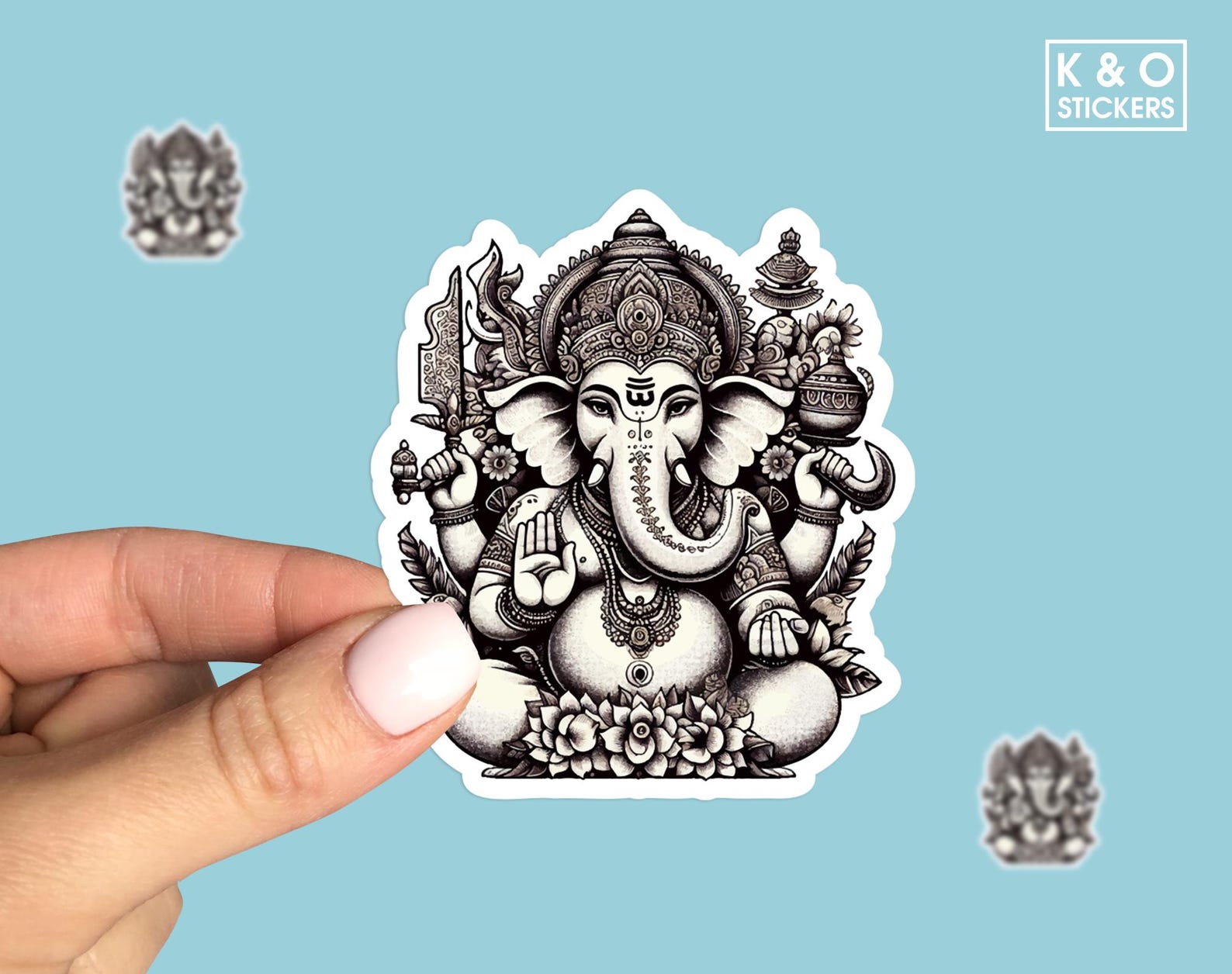 Lord Ganesha Sticker - Sacred Hindu Elephant God, Spiritual Decor ...