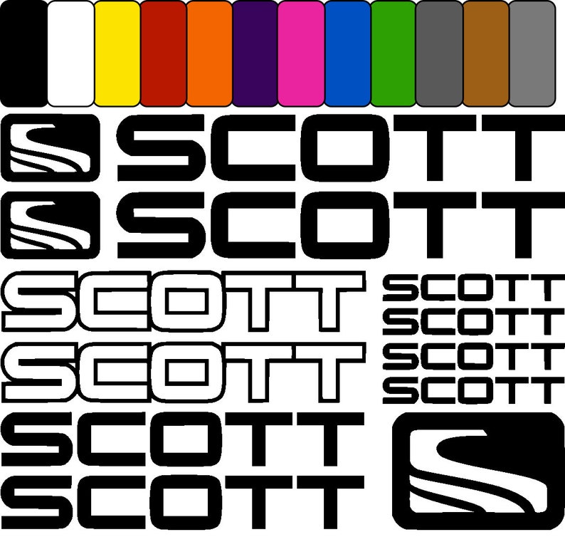 SCOTT Bicycle Frame Sticker Set Satz Aufkleber Fahrrad Sport Mtb Tuning ...