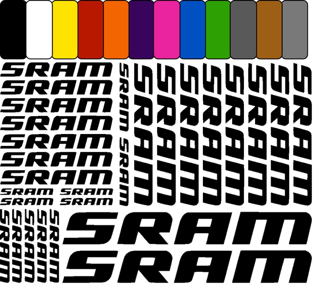 SRAM Bicycle Frame Sticker Set Satz Aufkleber Fahrrad Sport Mtb Tuning ...