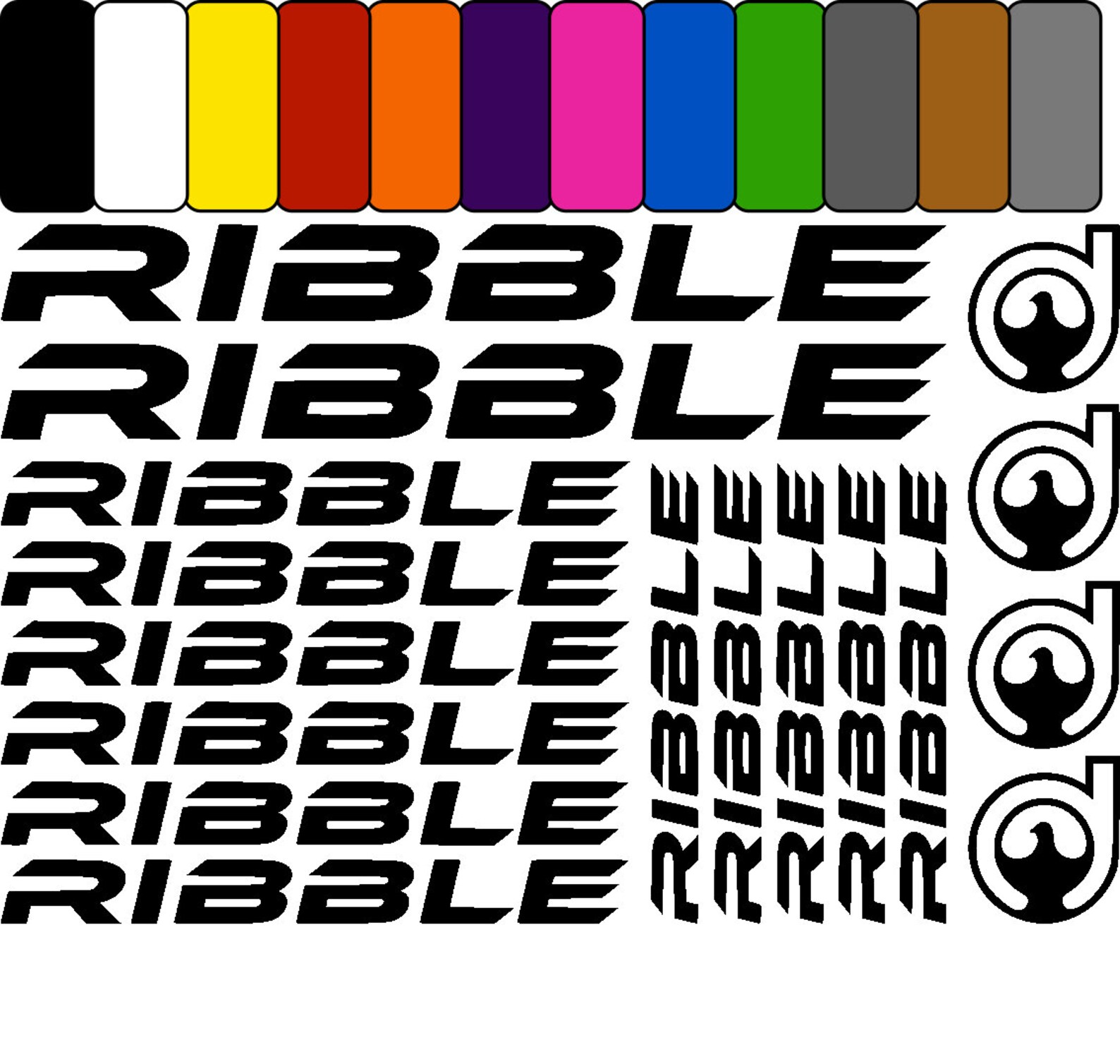 RIBBLE Bicycle Frame Sticker Set Satz Aufkleber Fahrrad Sport Mtb ...