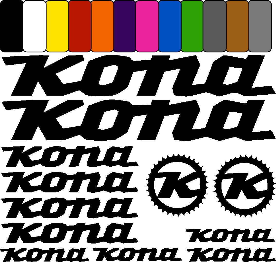 KONA Bicycle Frame Sticker Set Satz Aufkleber Fahrrad Sport Mtb Tuning ...