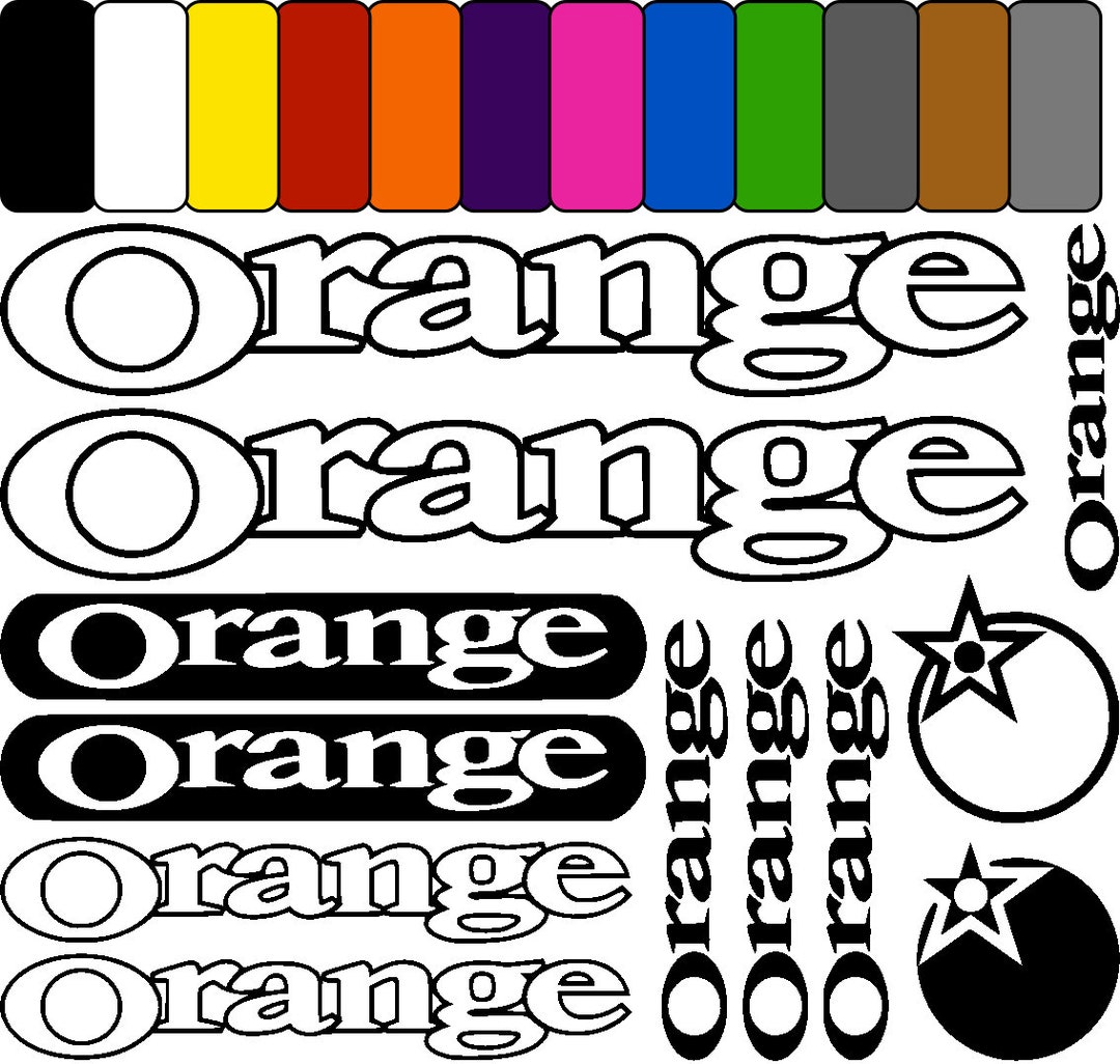 ORANGE Bicycle Frame Sticker Set Satz Aufkleber Fahrrad Sport Mtb ...