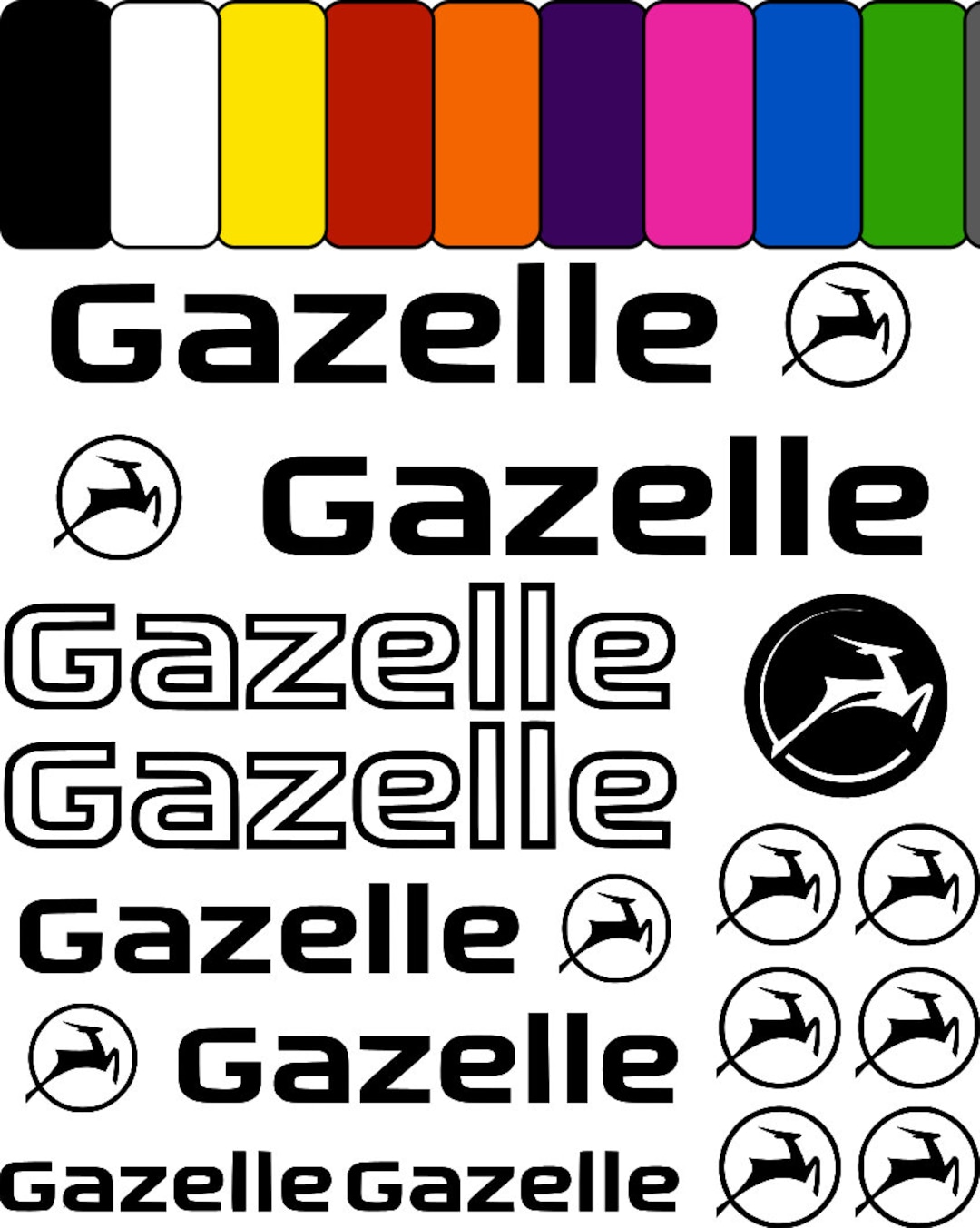 Gazelle Bicycle Frame Sticker Set Satz Aufkleber Fahrrad Sport Mtb ...