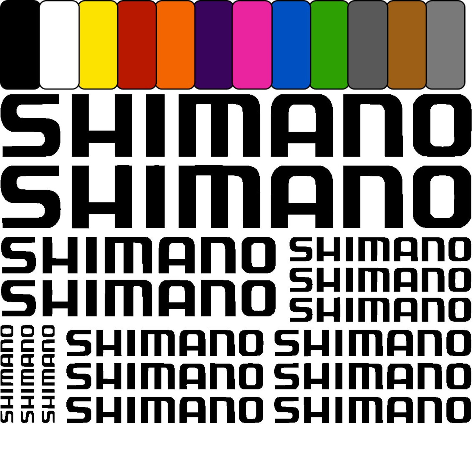 SHIMANO Bicycle Frame Sticker Set Satz Aufkleber Fahrrad Sport Mtb ...