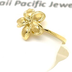 12mm 14KT Solid Yellow Gold Hawaiian Plumeria Flower Ring - Etsy
