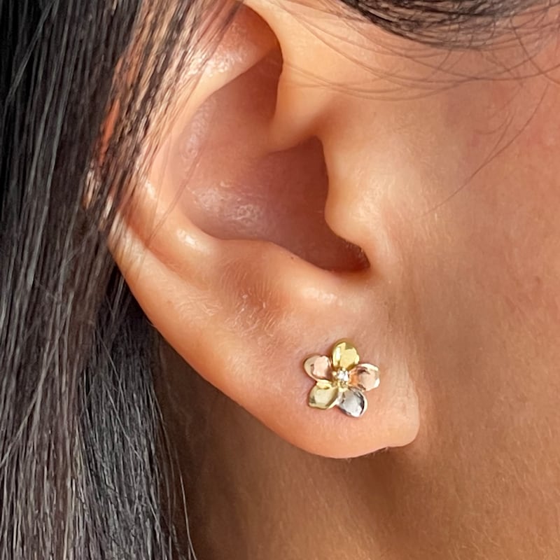 Tricolor Plumeria 14k - Etsy