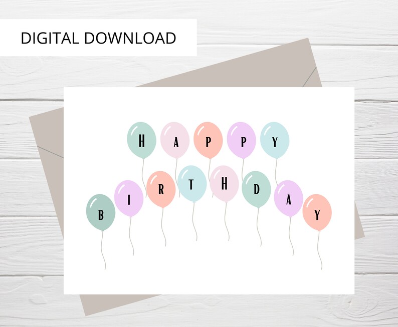 Digital Birthday Card Printable Birthday Card Digital | Etsy