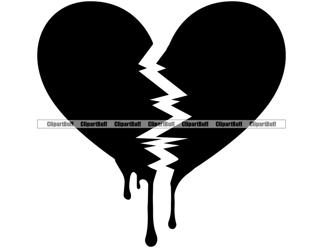 Broken Heart Dripping Blood Bloody Drip Horror Symbol Sign Love Break ...