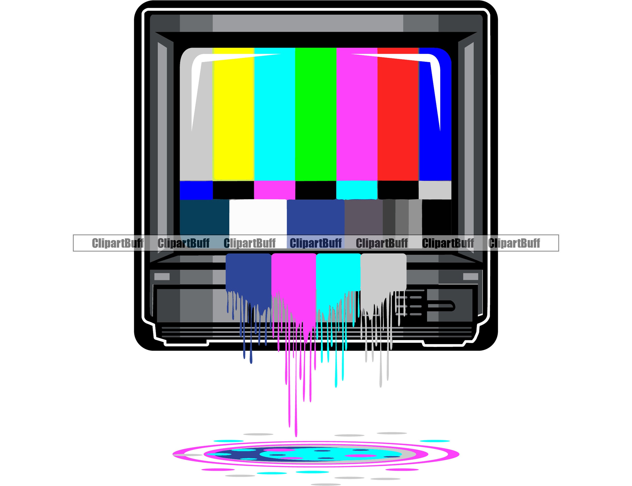 Retro Vintage Television Screen TV Color Bars 70s 1970s 70 1970 ...