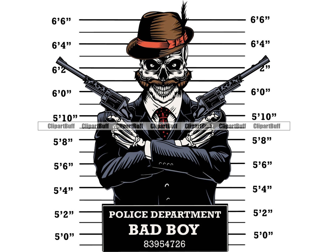 Skull Gangster Mugshot Police Lineup Skeleton Mob Mobster Mafia Crime ...