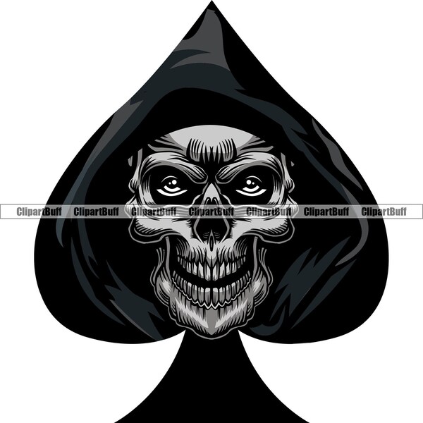 Ace of Spades Skull Svg - Etsy