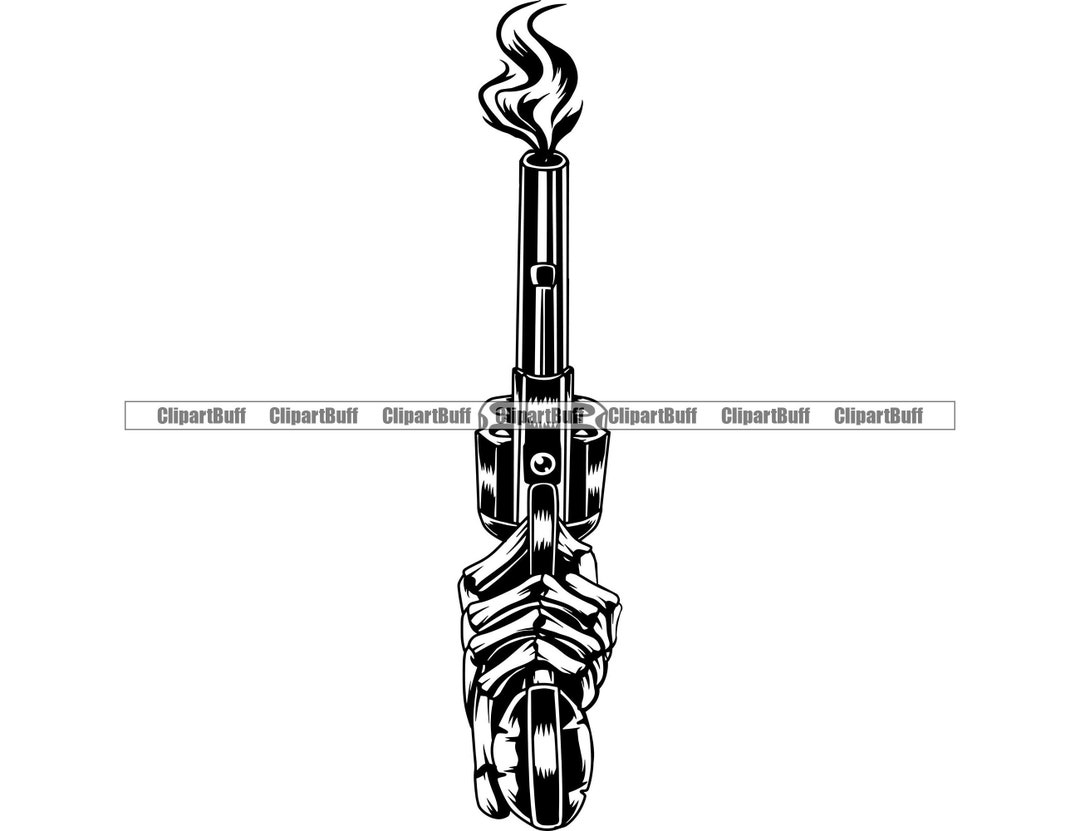 Skeleton Hand Western Revolver Gun Smoke Mob Mobster Mafia - Etsy