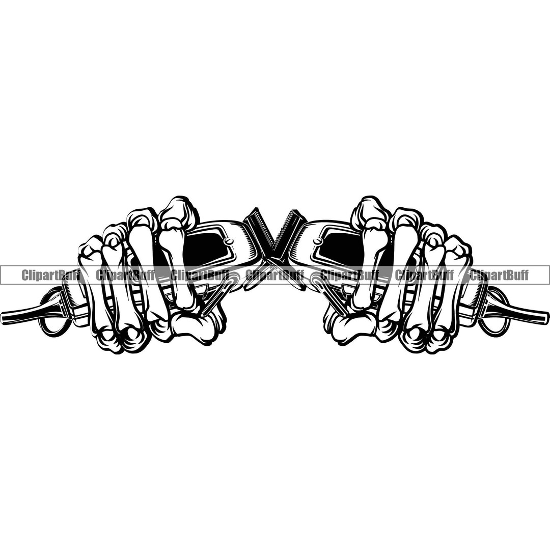 Skeleton Hand Holding Barber Clipper Trimmer Skull Barbershop Salon ...