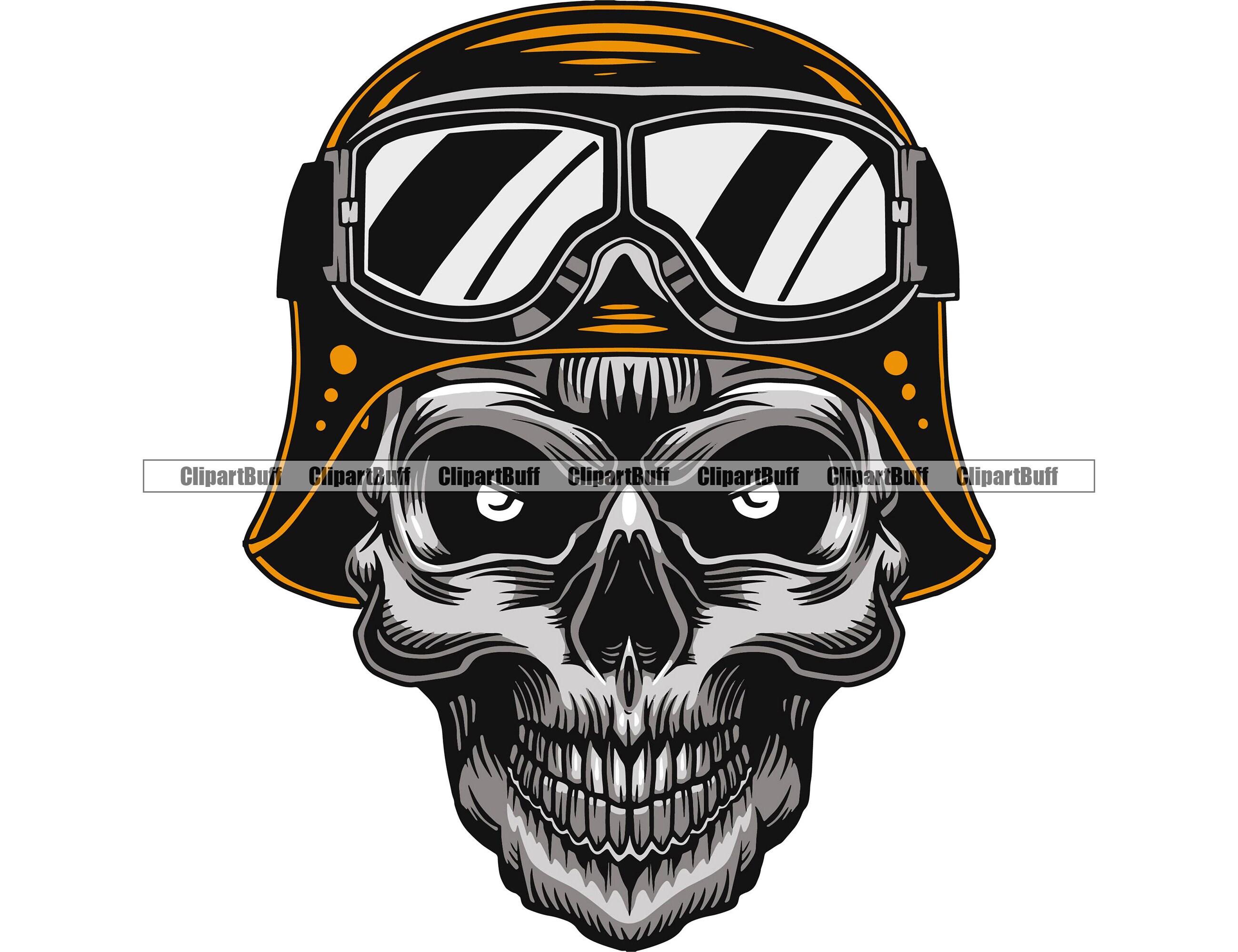 Biker Skull Rider Gang Custom Motorcycle Helmet Goggles Head - Etsy