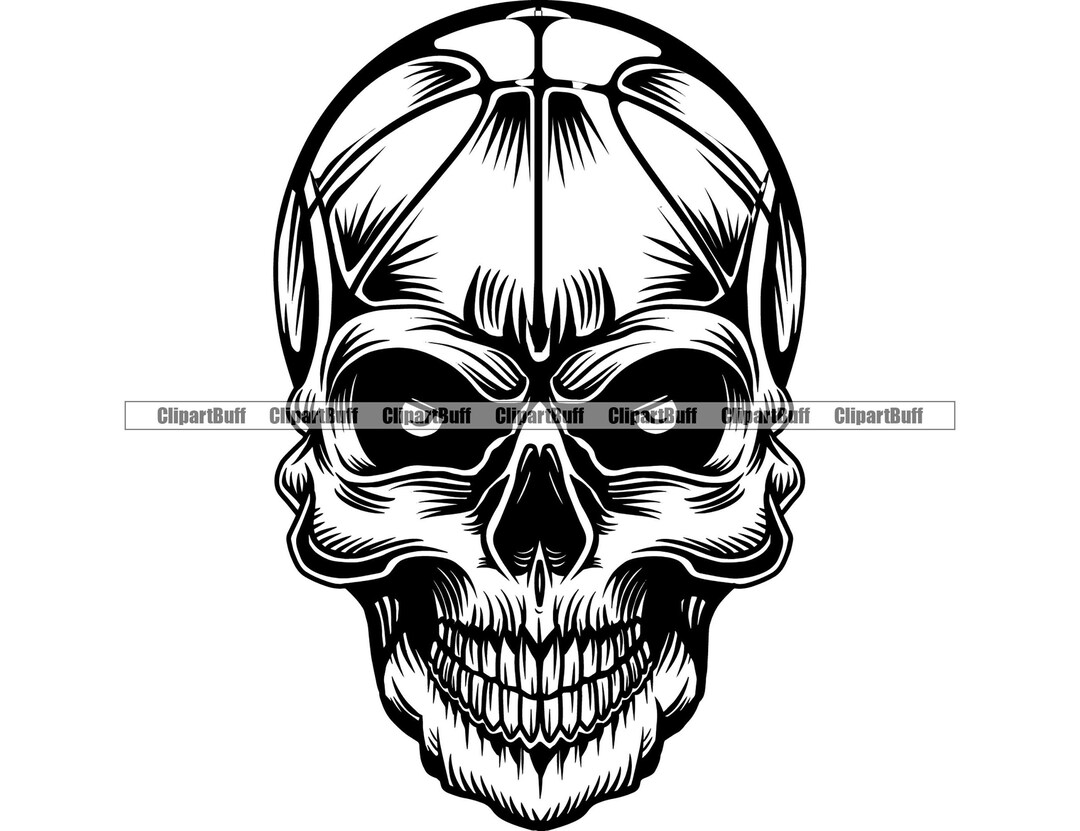Skull Basketball Head Eyes Grin Skeleton Player Sports Game Team ...