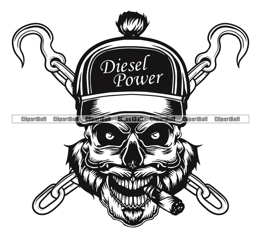 Tow Truck Driver Skull Diesel Hat Driving Towing Chain Hooks Skeleton ...