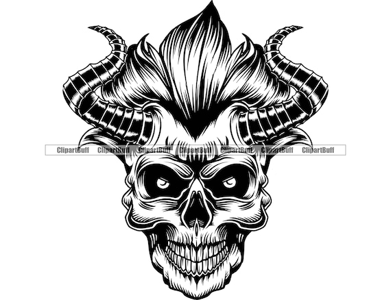 Demon Skull With Horns