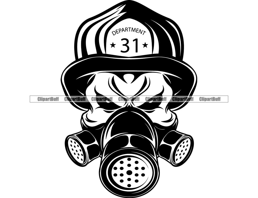 Skull Fireman Helmet Oxygen Mask Smoke Firefighter Firefighting ...