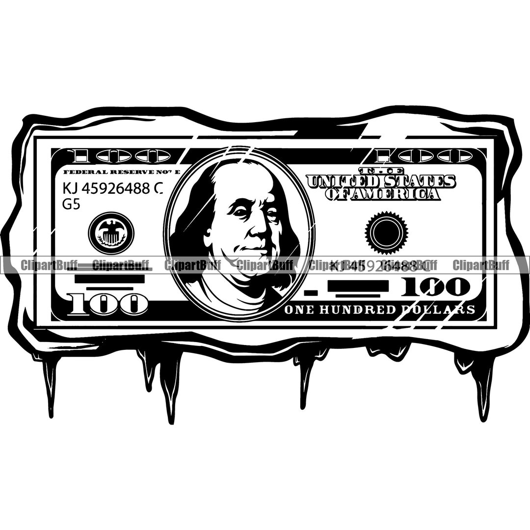 100 Dollar Bill Cash Money Frozen Dripping Ice Cold Drip Hustle ...