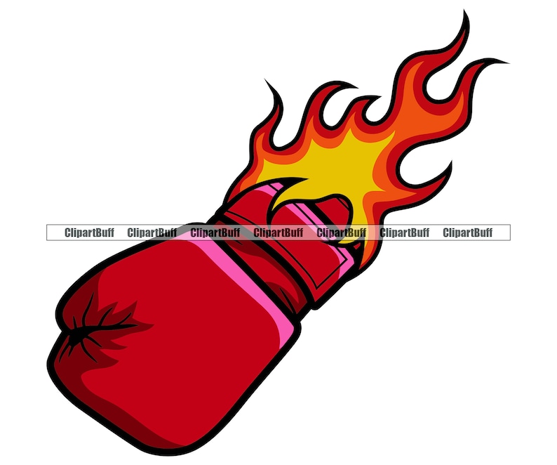 Boxing Gloves Fire Flames Esport Fight Fighter Fighting Train - Etsy