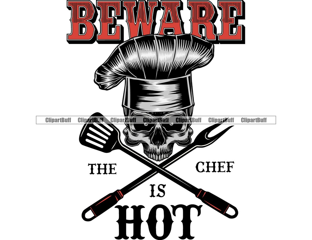 Beware the Chef is Hot Skull BBQ Bar B Que Tools Skeleton Food - Etsy