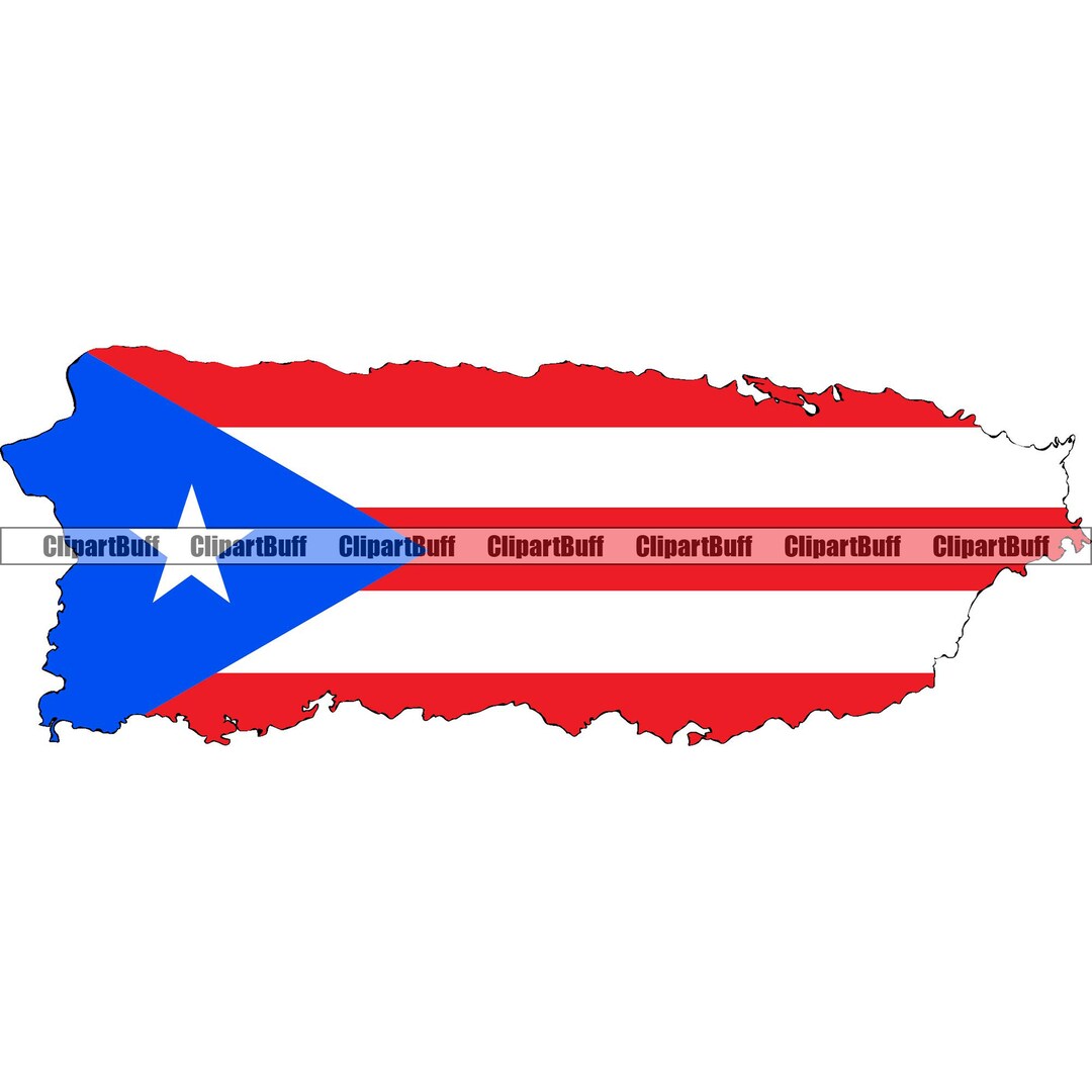 Puerto Rico Flag Puerto Rican Country Map Ethnic Pride National Nation ...
