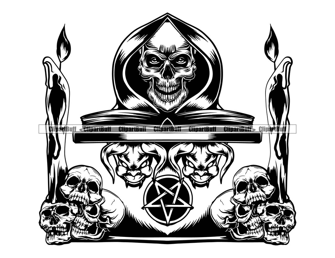 Grim Reaper Devil Pig Head Skull Candles Skeleton Horror Evil Dead ...