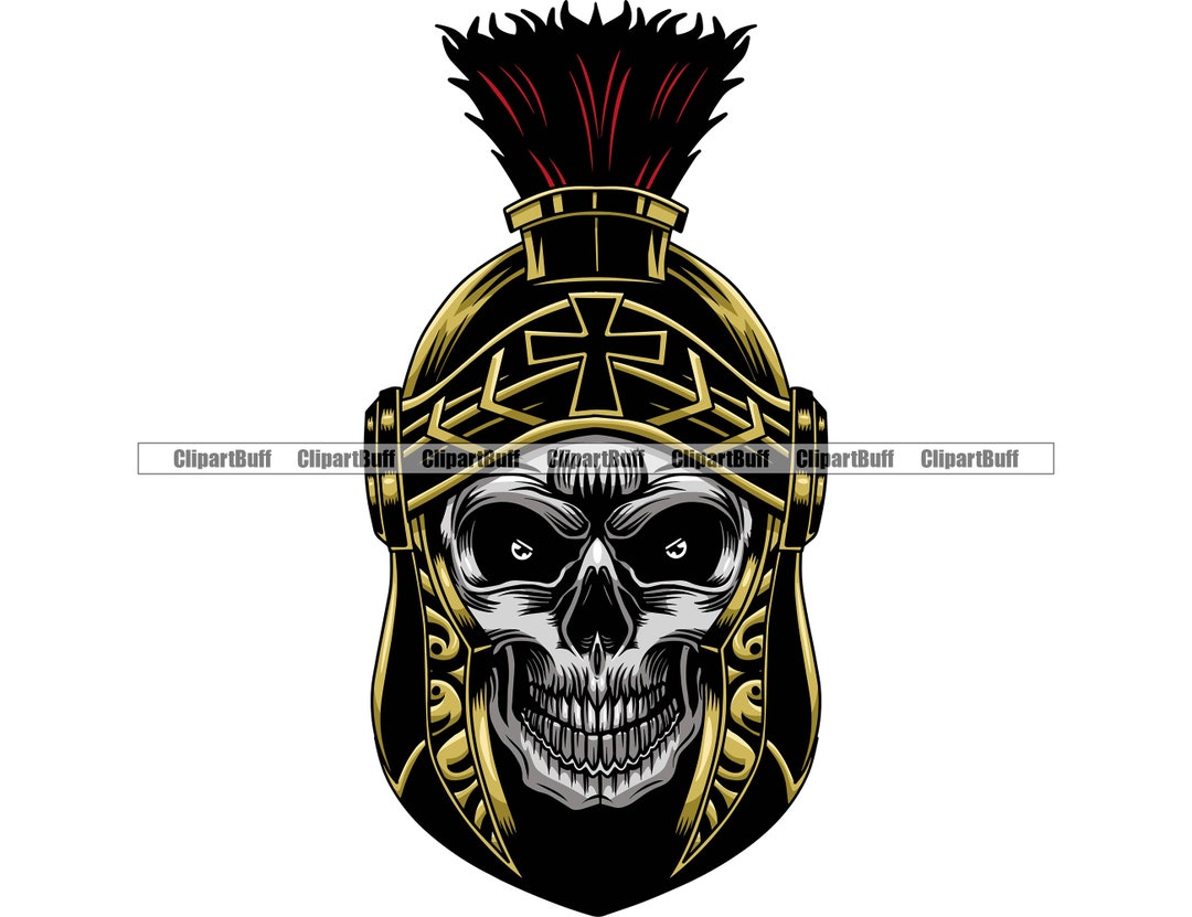 Skull Spartan Warrior Skeleton Armor Helmet Gladiator Fighter Military ...