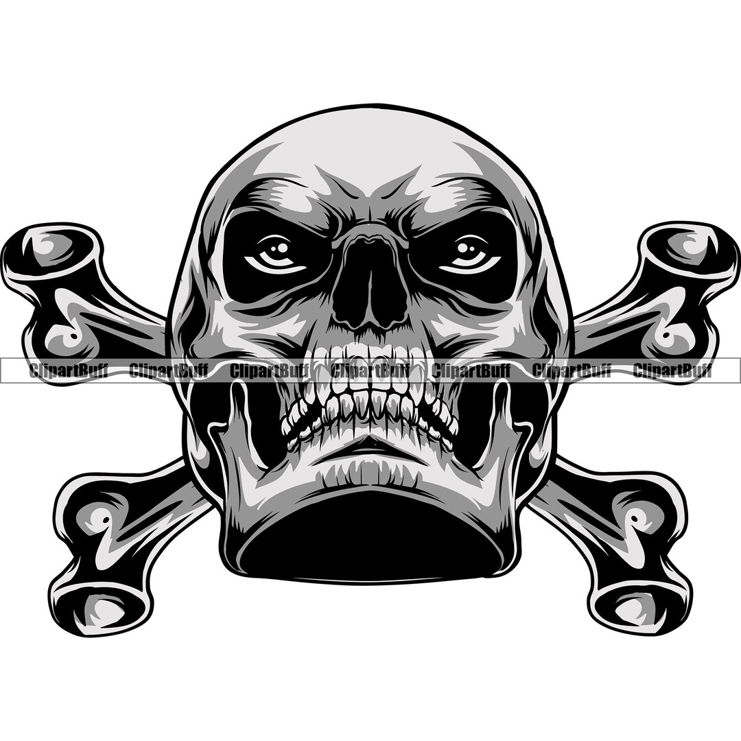 Skull Crossbones Skeleton Head Eyes Sinister Smile Grin - Etsy