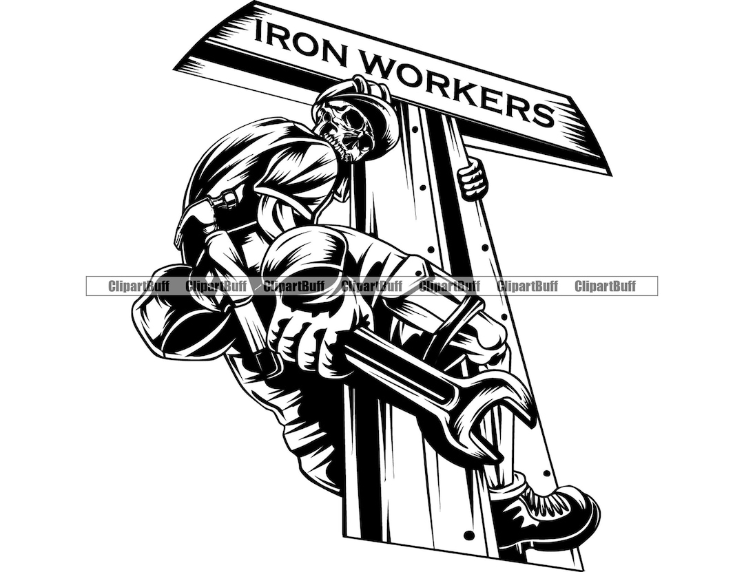 Skeleton Iron Metal Worker Holding Wrench Industry Industrial High Rise ...