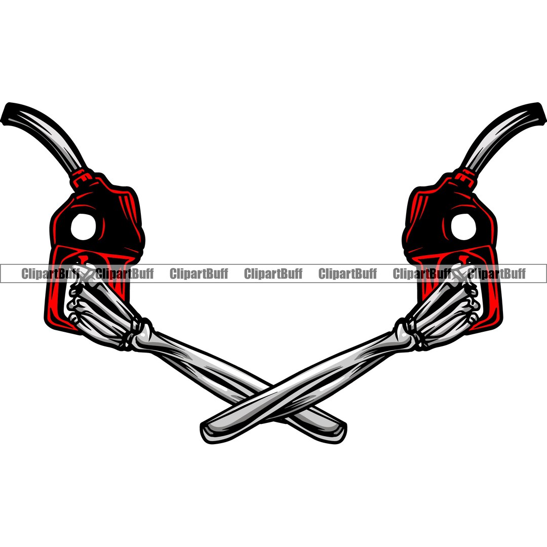 Skeleton Arms Holding Diesel Fuel Pump Nozzle Gasoline Petroleum ...