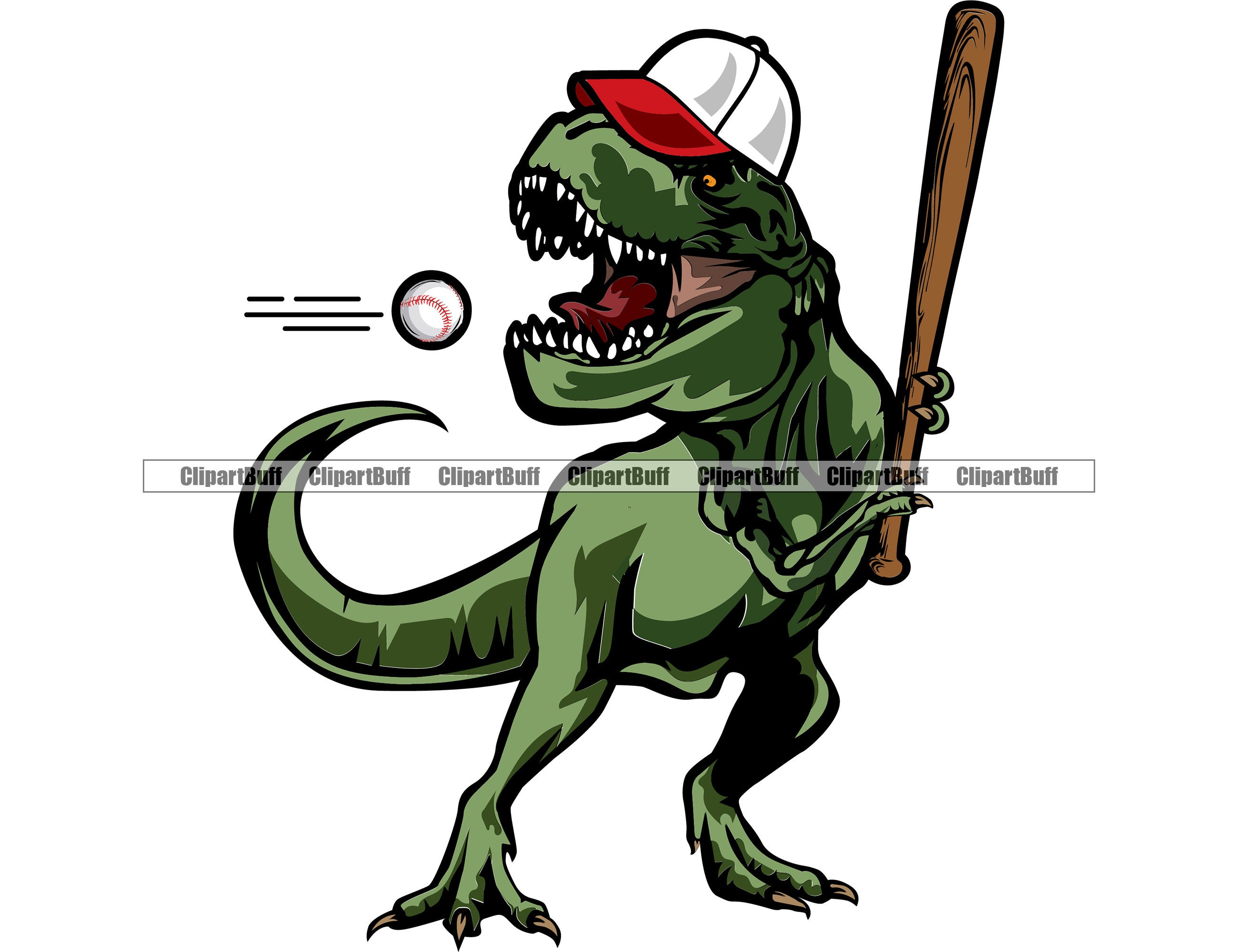 Dinosaur Playing Baseball