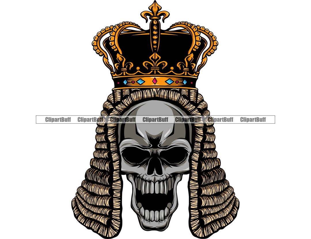 Skull Head King Royalty Wig Crown Skeleton Yelling Scream Angry Horror ...