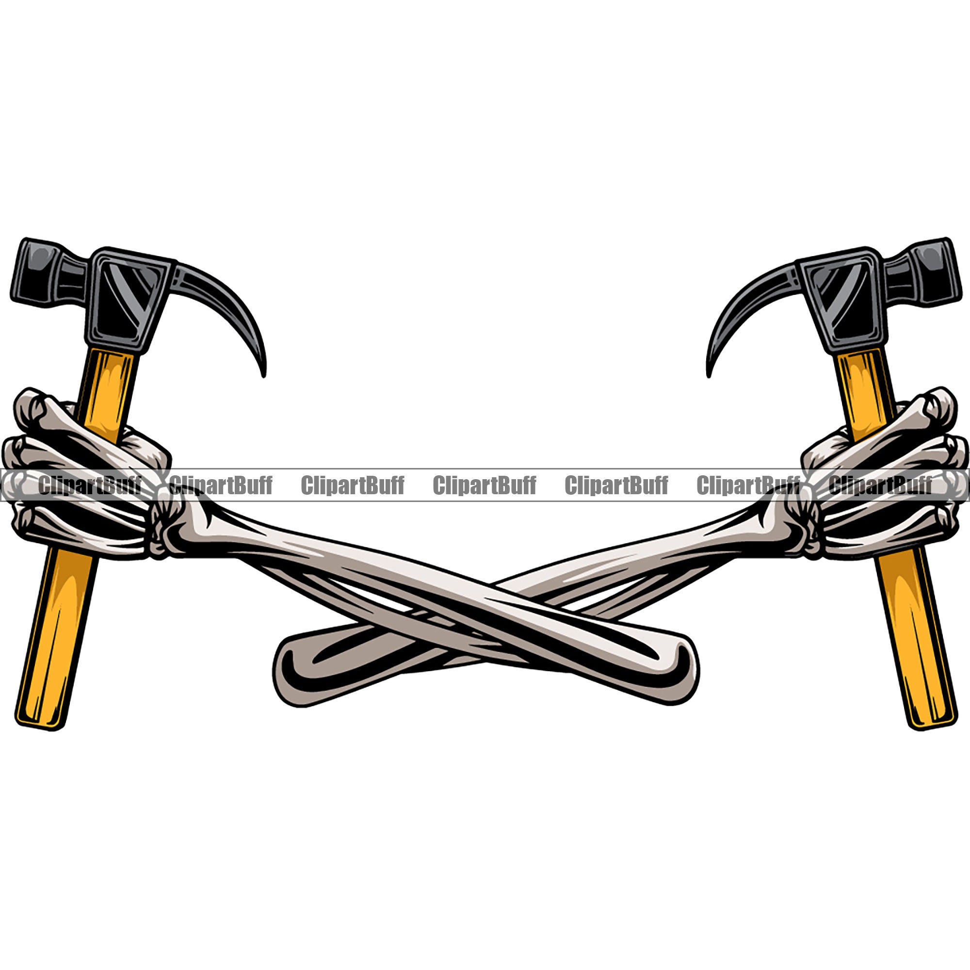 Skeleton Hand Holding Hammer Skull Arm Construction Worker - Etsy