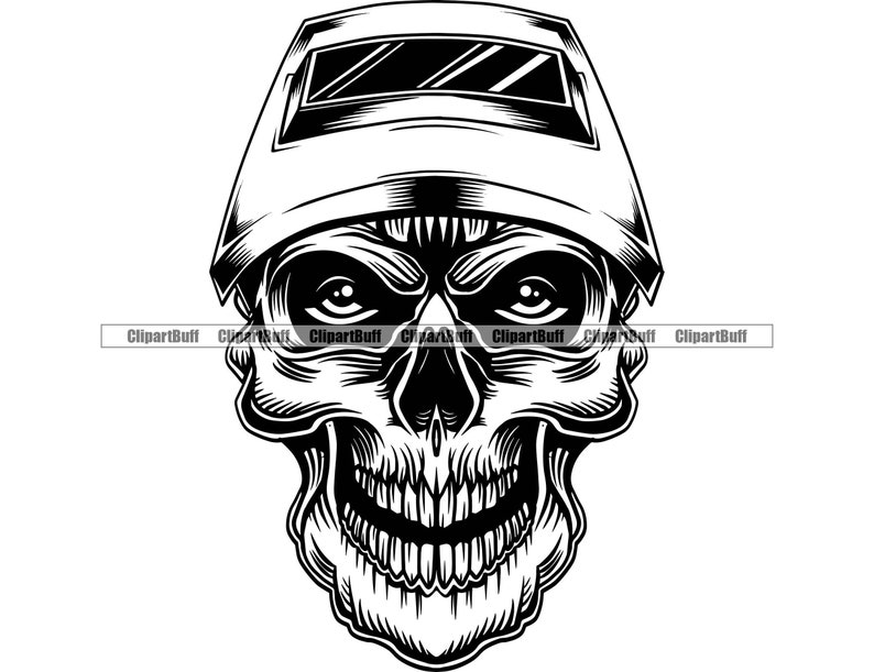 Skull Wearing Welding Helmet Mask Steel Weld Skeleton Welder Iron ...