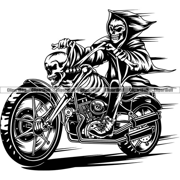 Grim Reaper Riding Motorcycle Svg - Etsy Australia
