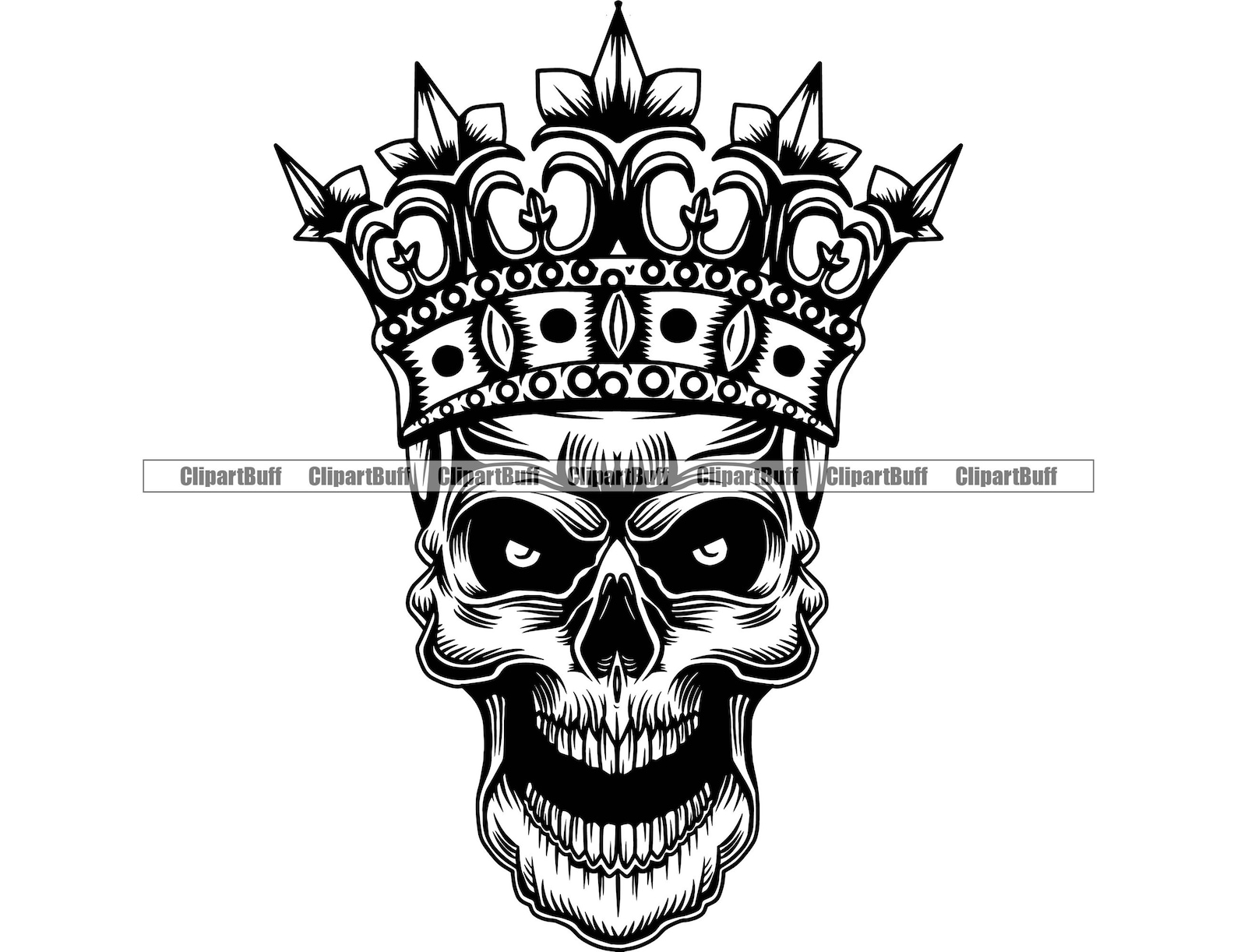 King Skull Head Crown Jewels Eyes Royalty Regal Grim Human - Etsy