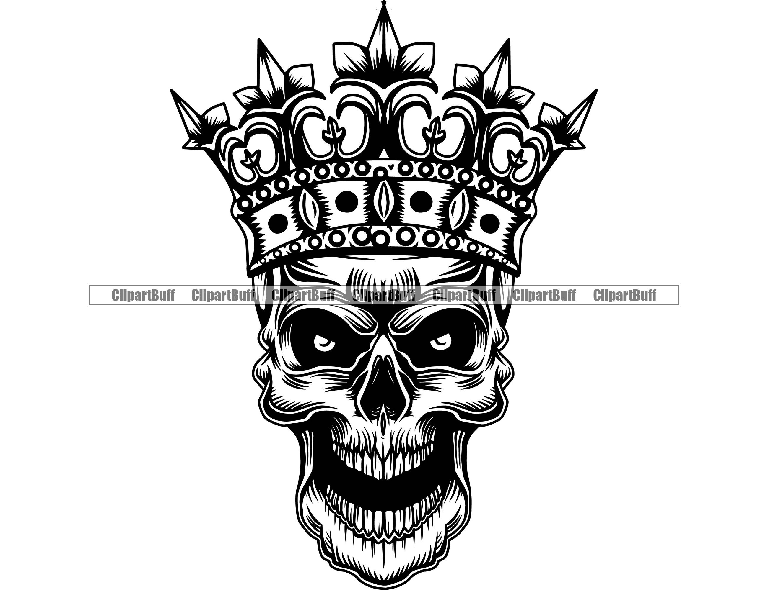 King Skull Head Crown Jewels Eyes Royalty Regal Grim Human - Etsy