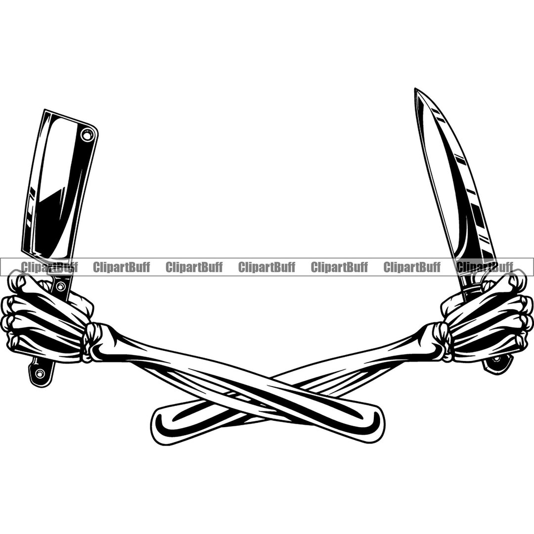Chef Skeleton Butcher Skull Arms Hands Knife Meat Clever Food Cooking ...